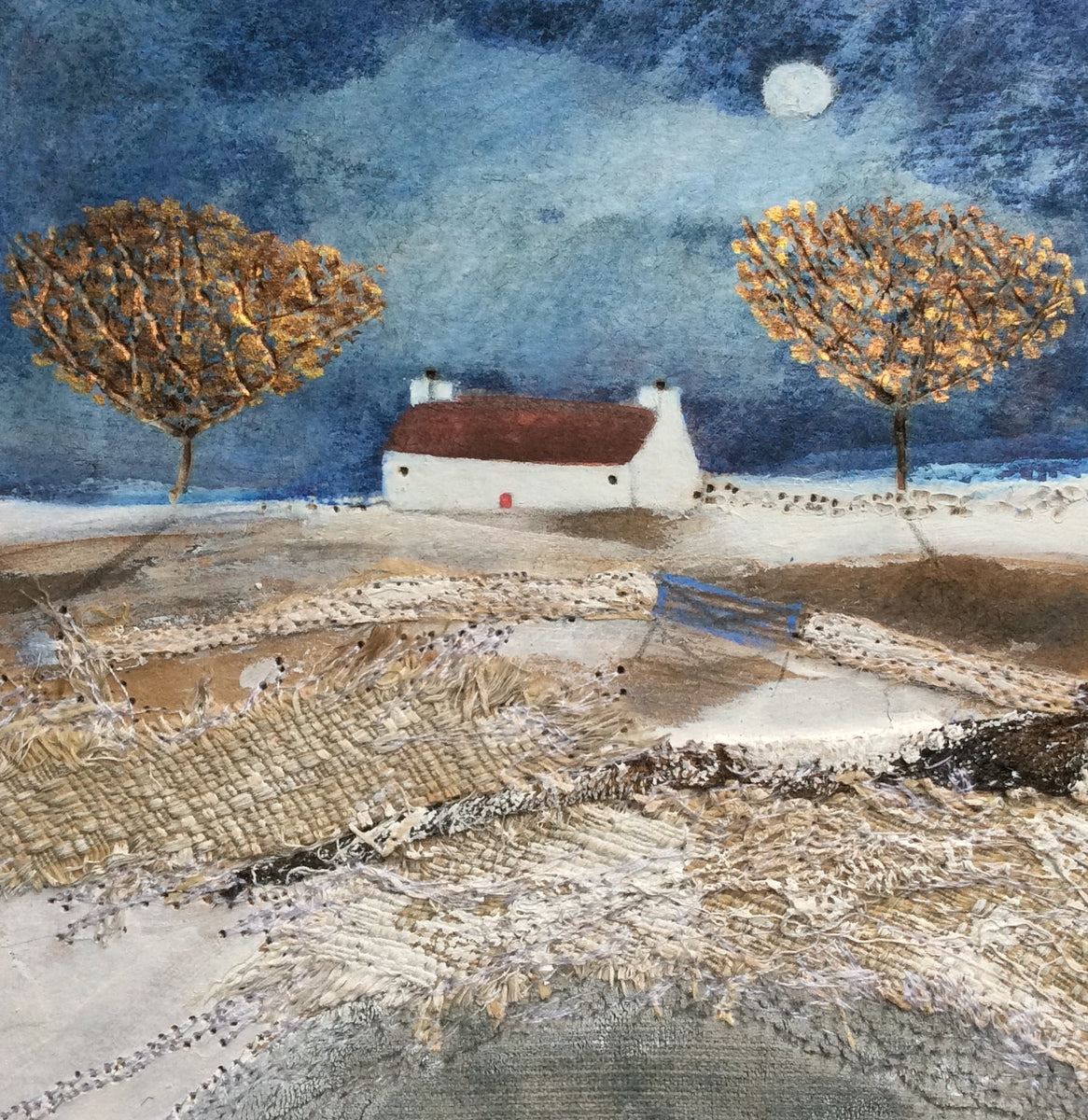 Mixed Media Art By Louise O'Hara “A bitter cold night” – Louise O'Hara Art
